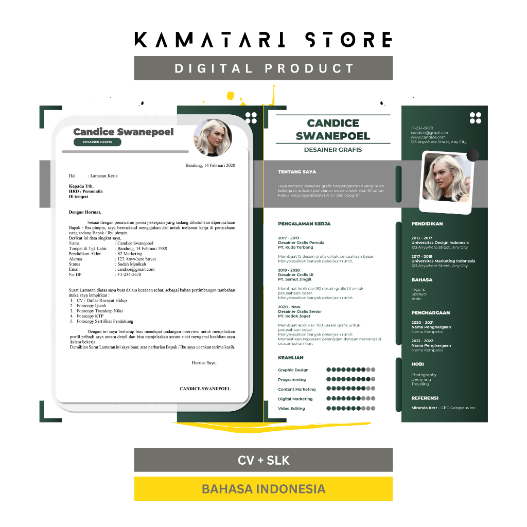 Jual DESAIN PROFESIONAL CV DAN SURAT LAMARAN KERJA (DESAIN 087 ...