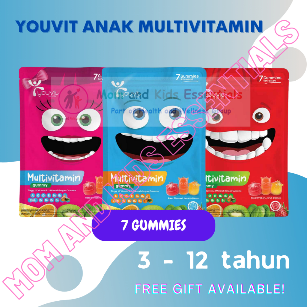 Jual YOUVIT MULTIVITAMIN ANAK 1 SACHET 7 GUMMIES VIT C, D, A DAN ZINC ...