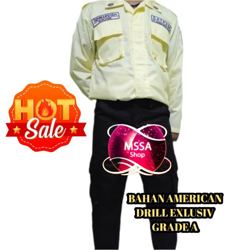 Jual Seragam pdh crem lengan panjang , seragam pdl sus satpam security crem , seragam pdh satpam ...