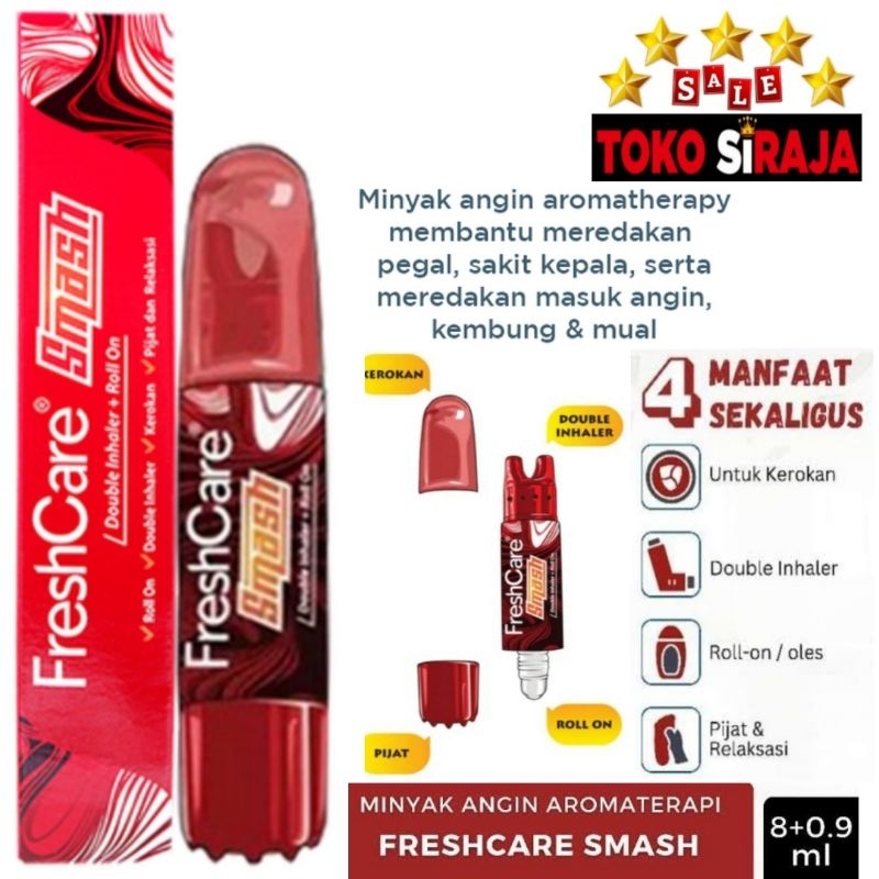Jual FRESHCARE SMASH DOUBLE INHALER + ROLL ON FRESH CARE SMASH 4 IN 1 ...