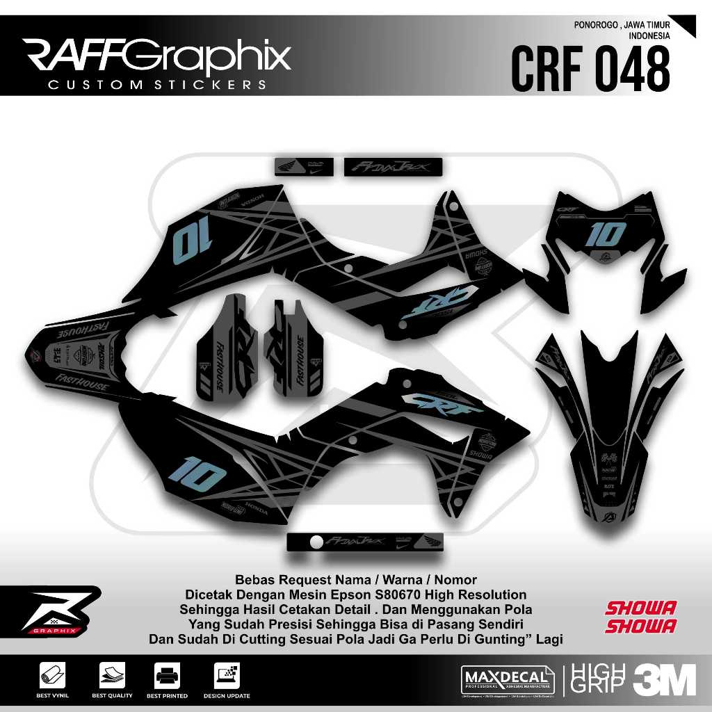 Jual NEW DESIGN DECAL CRF 150 L HITAM ABU ABU KODE 048 | Shopee Indonesia