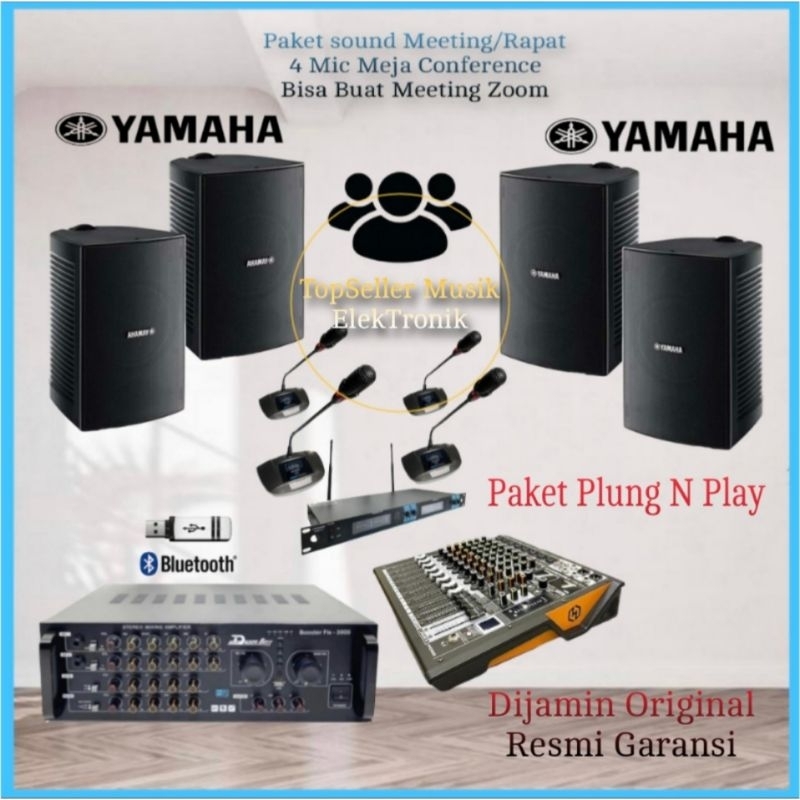 Jual Paket Yamaha Speaker 6 Inch 4 Unit Metting/Rapat Zoom 4 Mic Meja ...