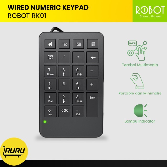 Jual ROBOT Wired Numeric Keypad Keyboard Numeric 23 Keys | Shopee Indonesia