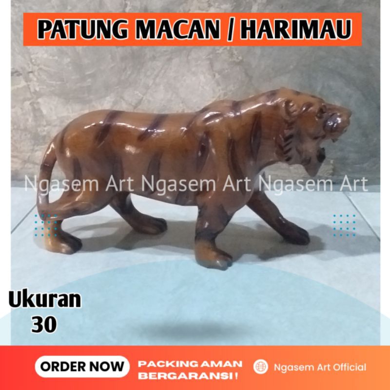 Jual PATUNG MACAN / HARIMAU KAYU TREMBESSI | Shopee Indonesia