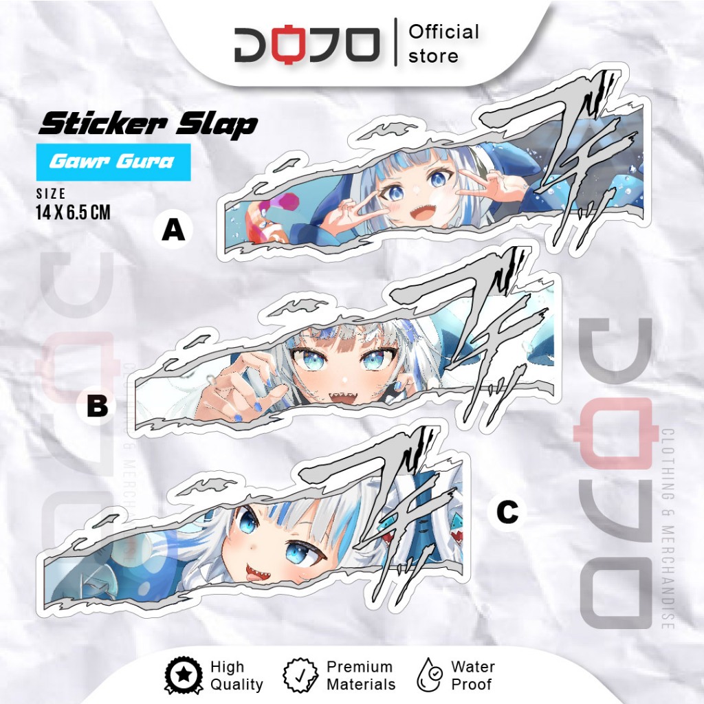 Jual Sticker VINYL Vtuber Gawr Gura Hololive sticker Paket dan satuan ...