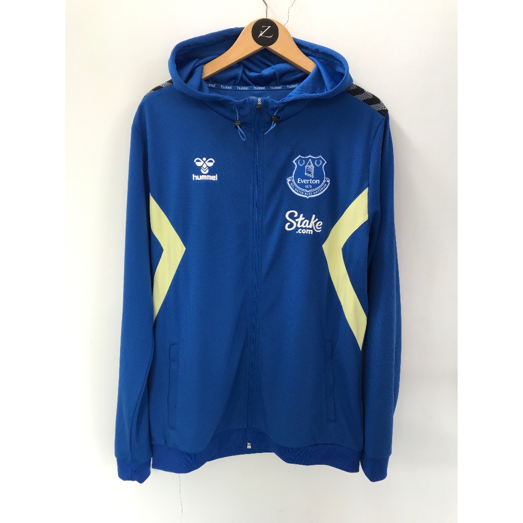 Jual Jacket Everton Hummel Training Zip Hoodie - Blue jaket bola ...