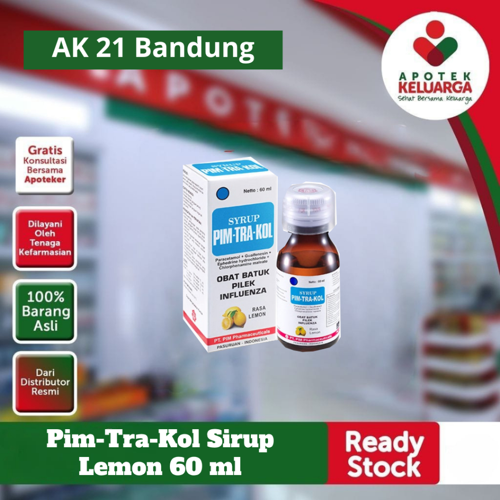 Jual Pim-Tra-Kol Sirup Lemon 60 ml - APOTEK RESMI | Shopee Indonesia