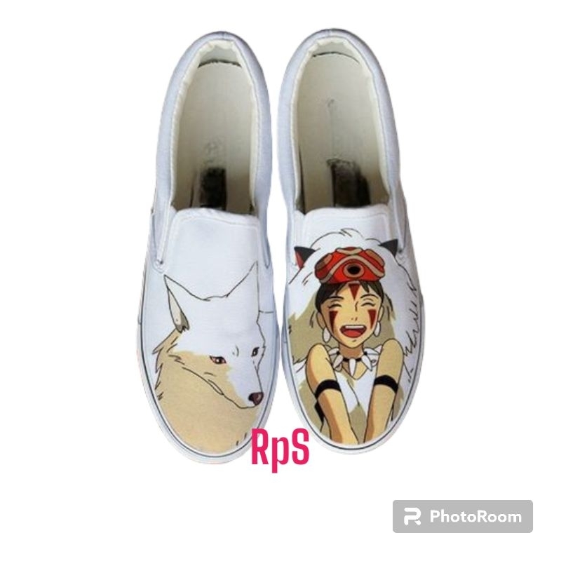 Jual Sepatu Anime Custom Princess Mononoke Slipon | Shopee Indonesia