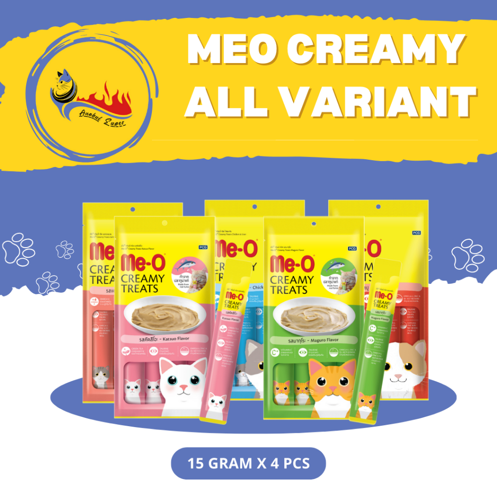 Jual Meo Creamy Treats Cemilan Snack Kucing All Varian 60 gr | Shopee Indonesia
