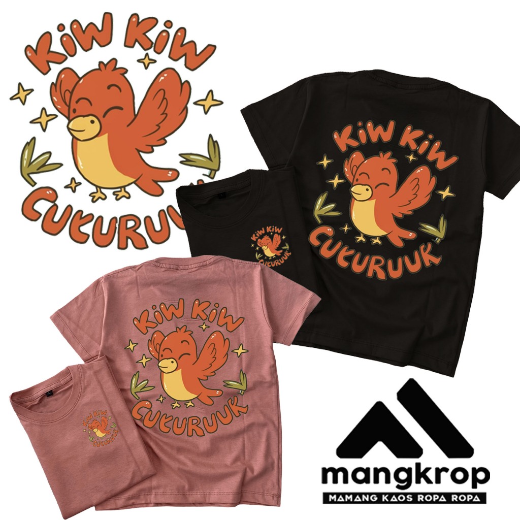 Jual Mangkrop Kaos Anak Gambar Kiw Kiw Cukurukuk Combed 30s 1--12 Tahun | Shopee Indonesia