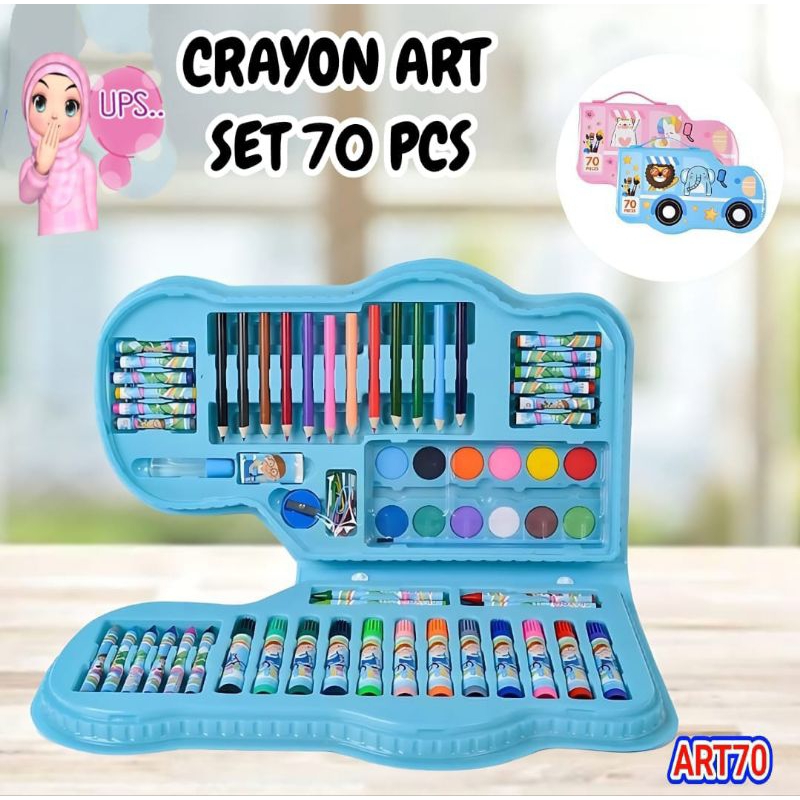 Jual Art Set Crayon Alat mewarnai isi 70pcs | Shopee Indonesia