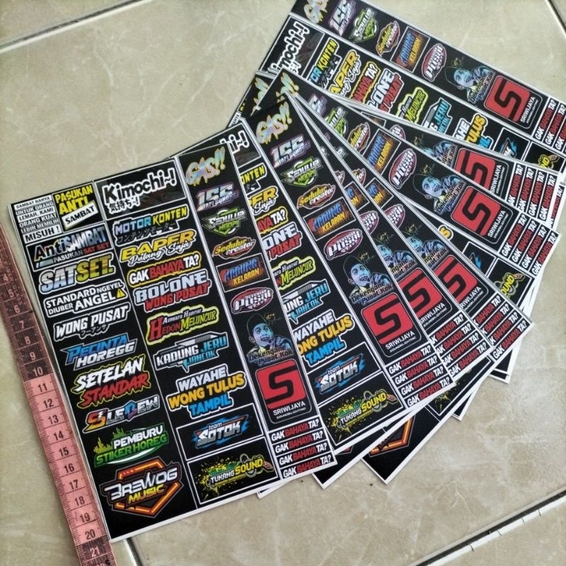 Jual Stiker kata kata 1 lembar ukuran 21x14 bahan cromo(mudah sobek ...