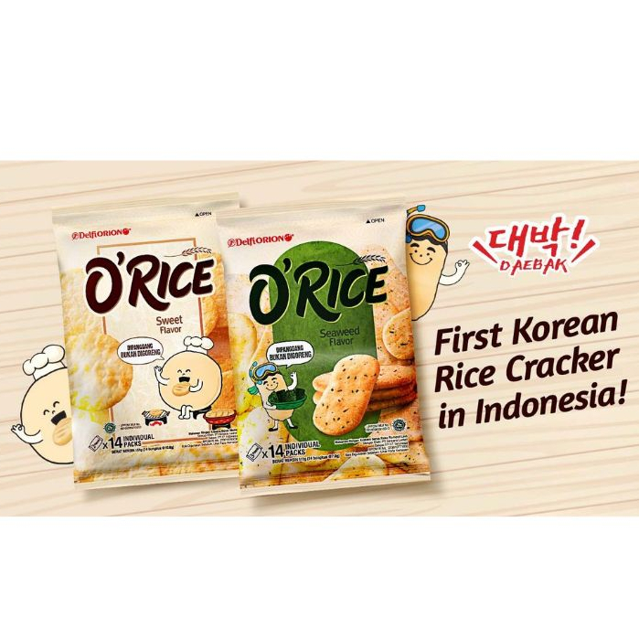 Jual Delfi Orion O'Rice Crackers per pack isi 14pcs - All Varian [GOJEK ...