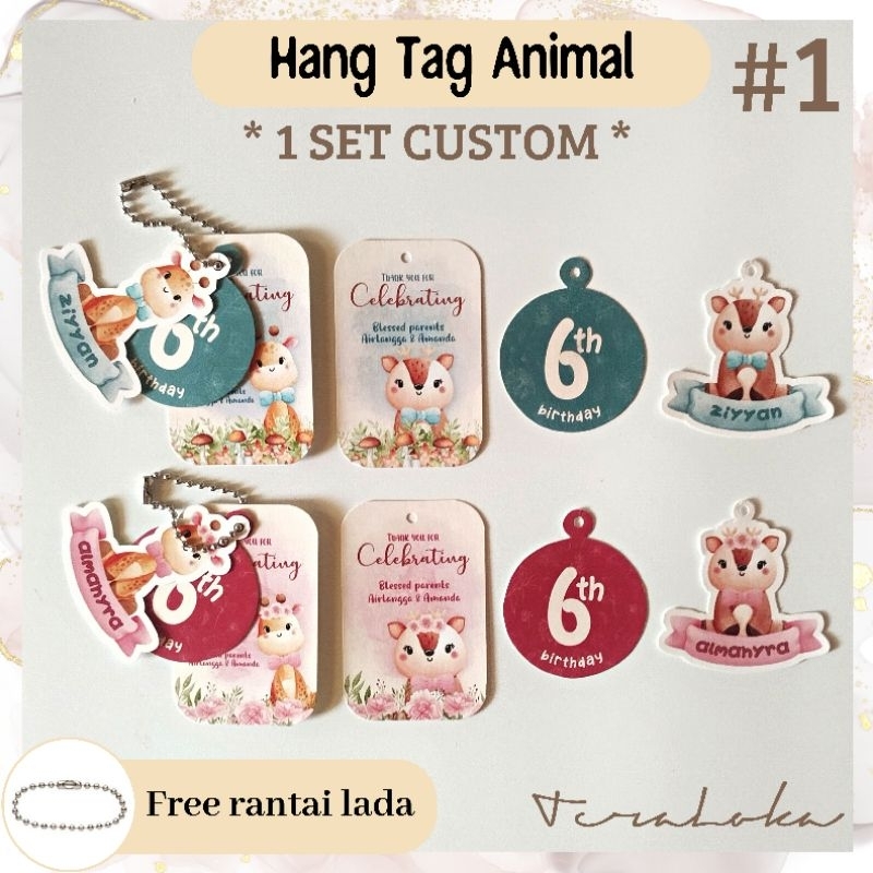 Jual Hang Tag Birthday Animal Custom 1 Set | Shopee Indonesia