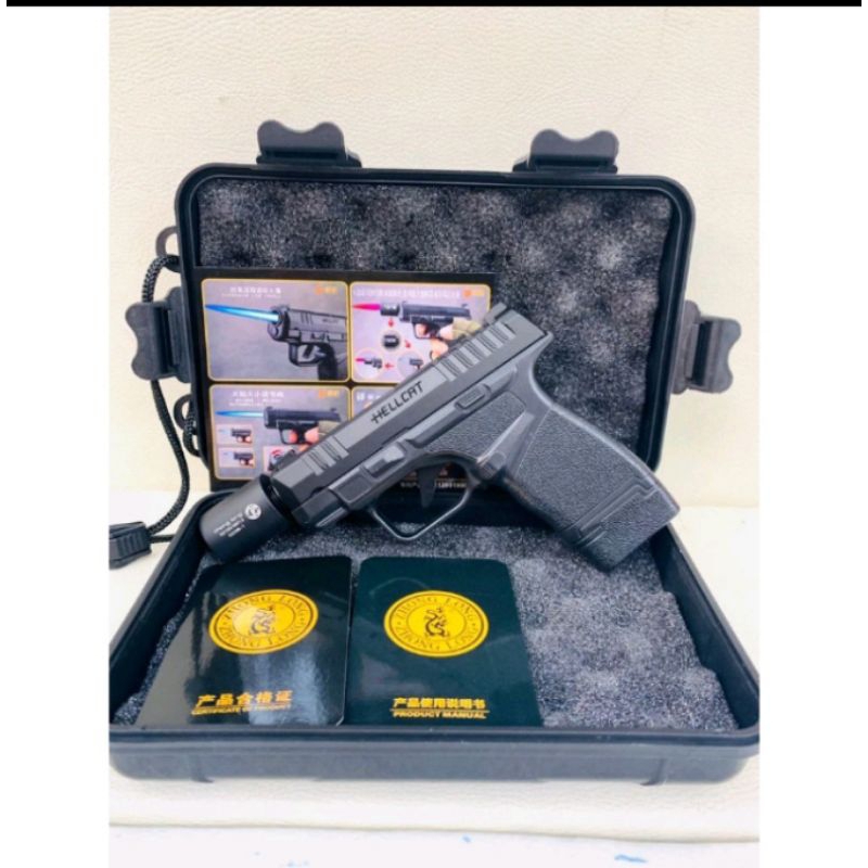 Jual Korek Api Bara Gas Pistol Hellcat Miniatur + bok Ps 003-1 | Shopee ...