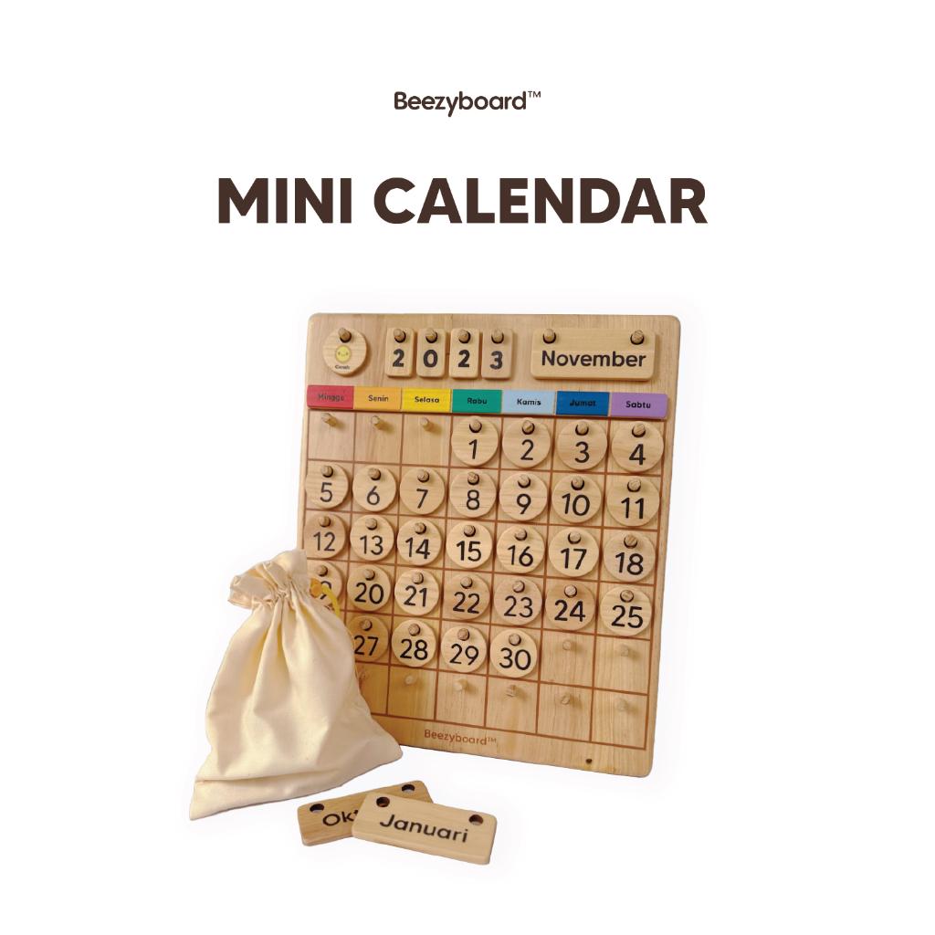 Jual Beezyboard - Mini Calendar - mainan belajar waktu/mainan kayu ...