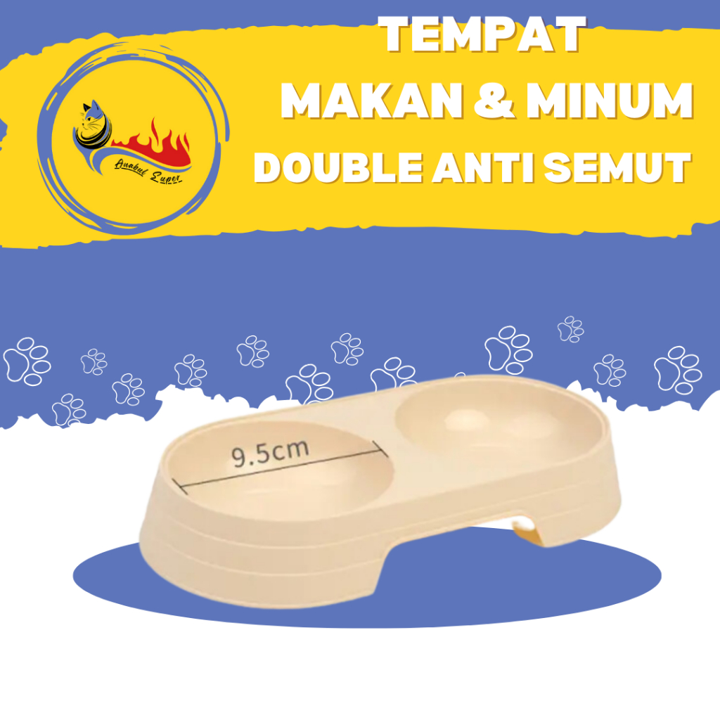 Jual Tempat Makan Double Varian 2 untuk Kucing Anti Semut & Licin ...