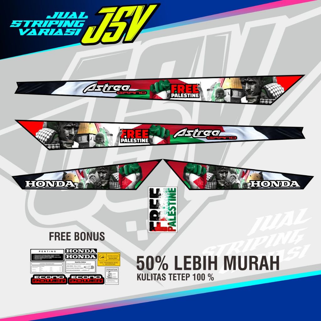 Jual Striping Honda Astrea Grand Variasi FREE PALESTINE GAZA ISRAEL ...