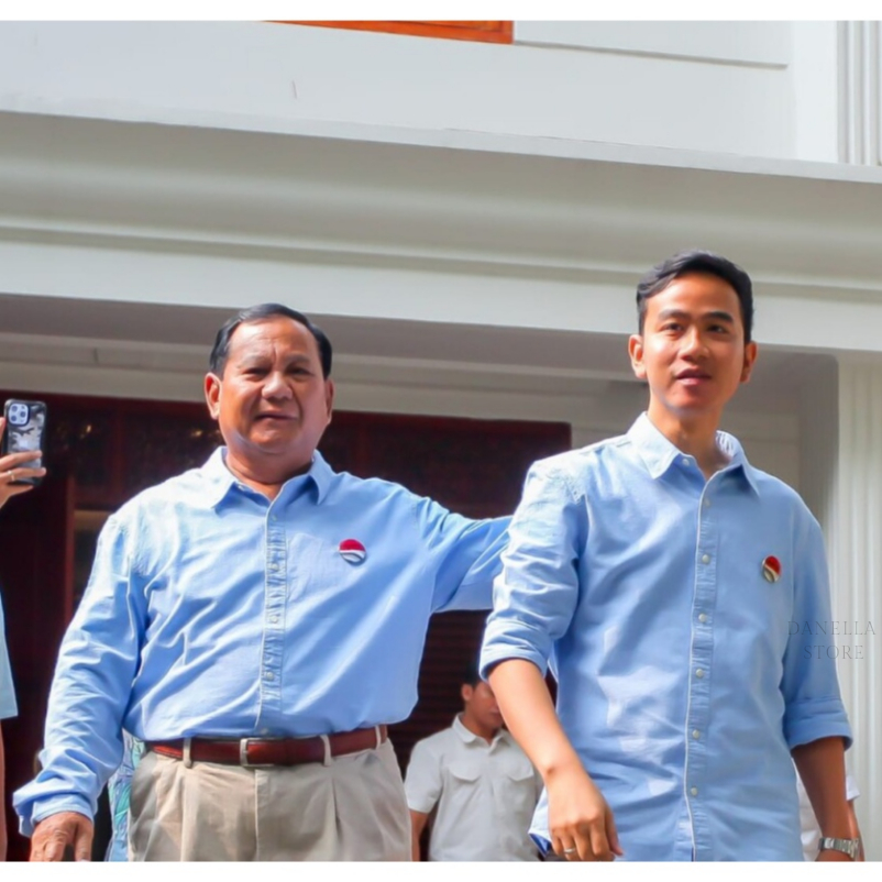 Jual Kemeja Baju Biru muda Polos Soft Blue Prabowo Gibran Premium ...