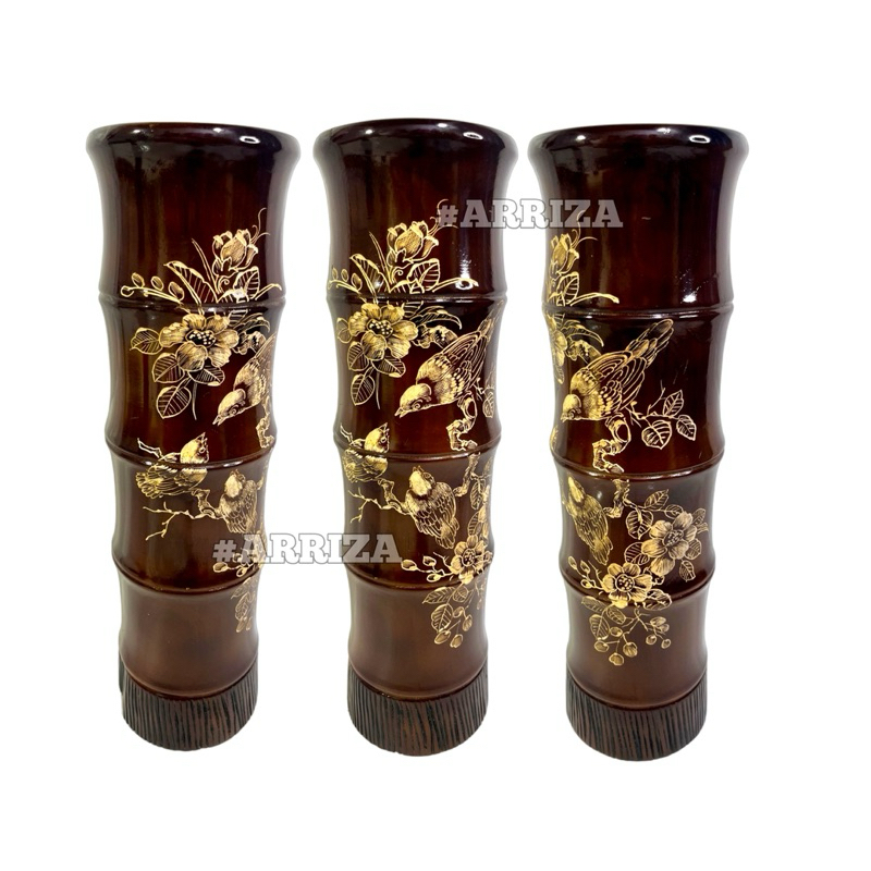 Jual Vas Bunga Bambu / Pot Bunga Bambu / Tempat Bunga Hias / Vas Bunga ...