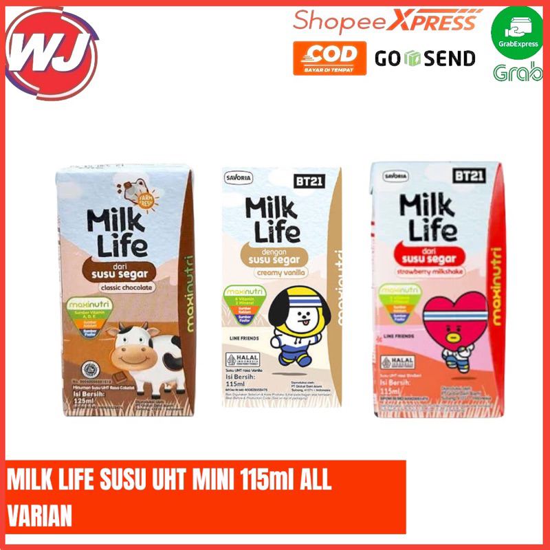 Jual MILK LIFE SUSU UHT MINI 115ml ALL VARIAN | Shopee Indonesia