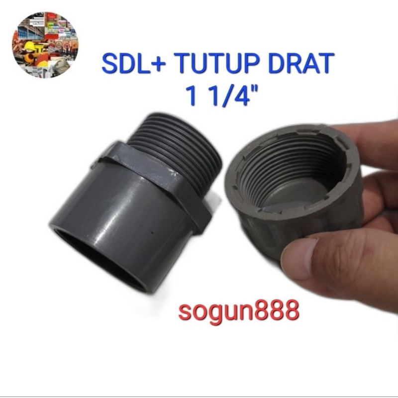 Jual Sok drat luar dan dop drat 1 1/4 inch. Buka tutup paralon. Clean ...