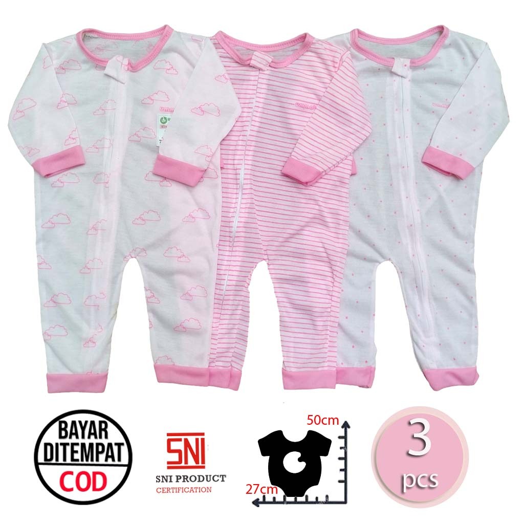 Jual ummababyshop 3 pcs Sleepsuit Bayi Baru Lahir Buka Kaki Romper Bayi ...
