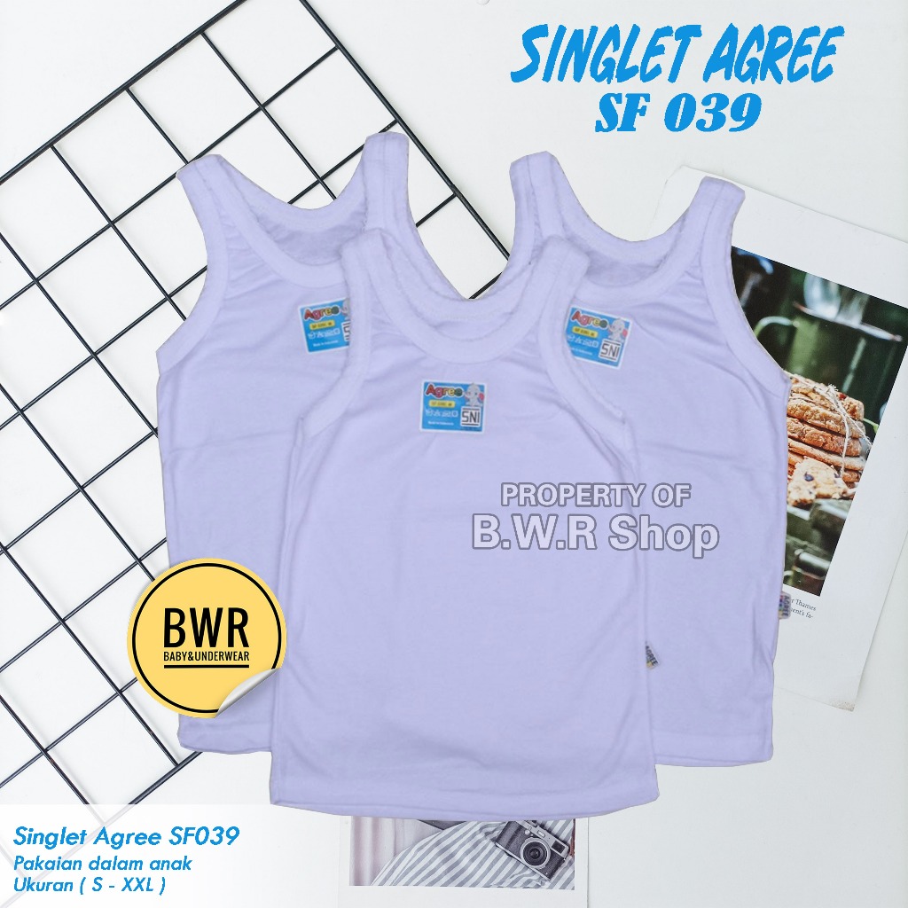 Jual [ 6pc ] Singlet Agree SF 039 Kaos dalam anak putih polos 6-12 tahun - Bwr | Shopee Indonesia