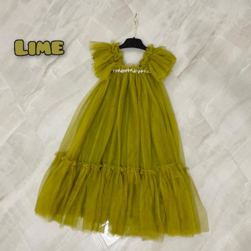 Jual Dress tutu lengan Ruffle mewah cantik Aqilla rok tutu istana ...