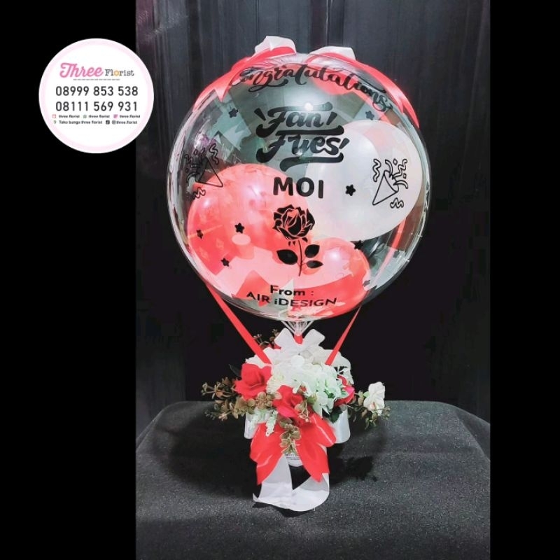 Jual box bunga balon hadiah ucapan selamat / box bunga balon grand ...