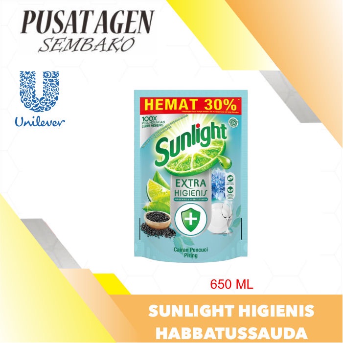 Jual SUNLIGHT HIGIENIS HABBATUSSAUDA JERUK NIPIS 650 ML SABUN CUCI PIRING 650ML POUCH BIRU ...