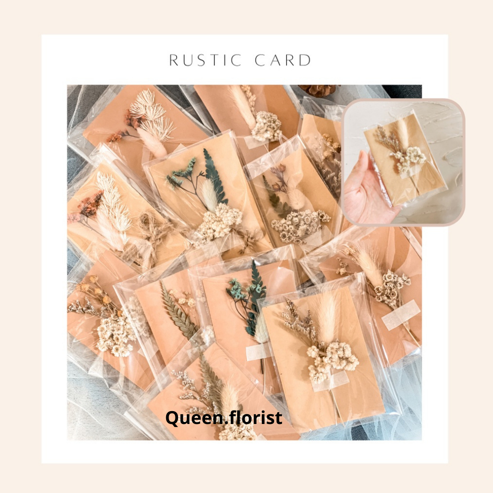 Jual RUSTIC CARD THANKYOU CARD VINTAGE BUNGA RANDOM TIDAK BISA PILIH ...