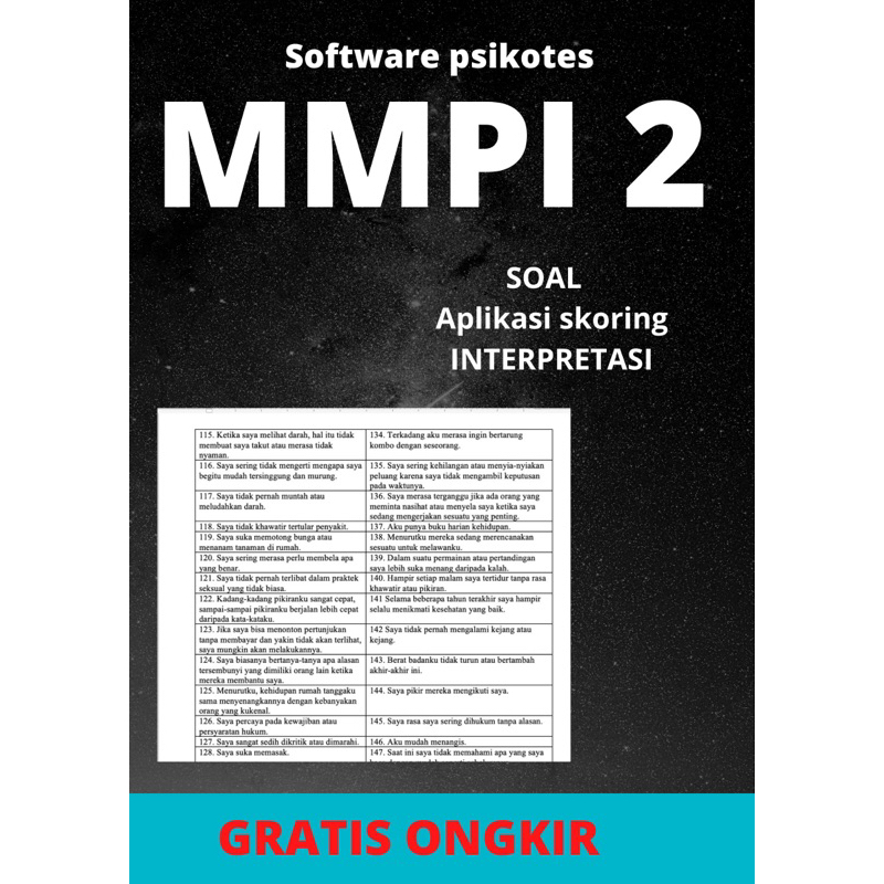 Jual software psikotes MMPI / MMPI 2/ alat tas MMPI / tes MMPI (NOTA ...