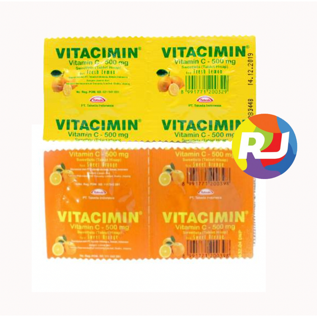 Jual Vitacimin Vitamin C 500mg - Per strip isi 2 tablet - Lemon ...