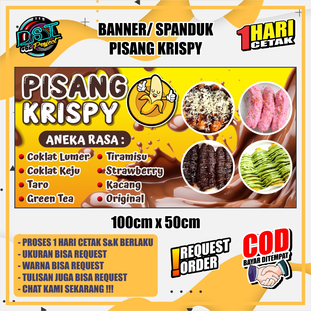 Jual BANNER / SPANDUK PISANG KRISPY 100 X 50 | Shopee Indonesia