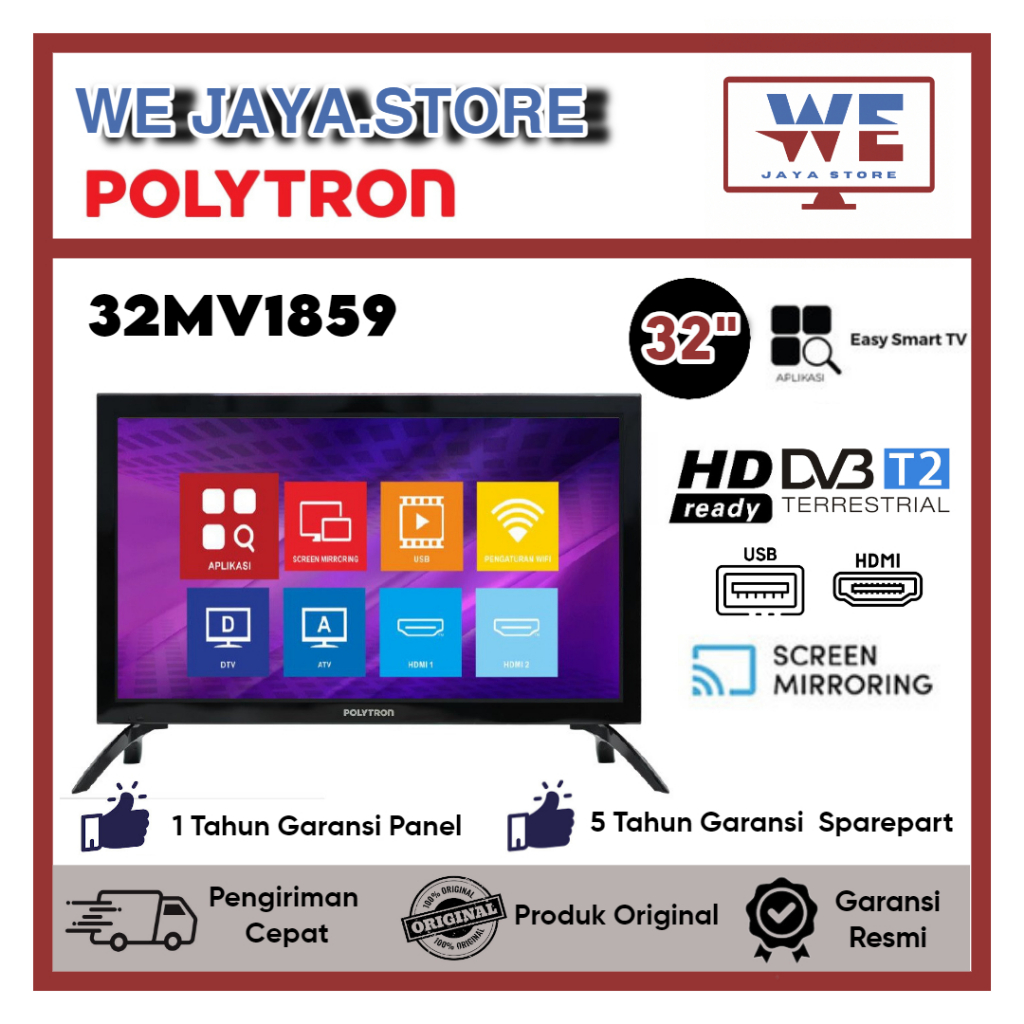 Jual TV LED Smart Polytron 32MV1859 LED Polytron 32 Inch Smart TV ...