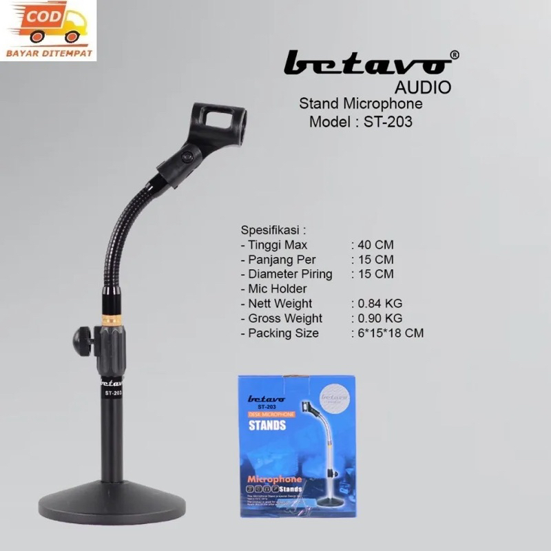 Jual TIANG MIC BETAVO ST 203 MIKROPON STAND MEJA TEMPAT MIKROPON ...