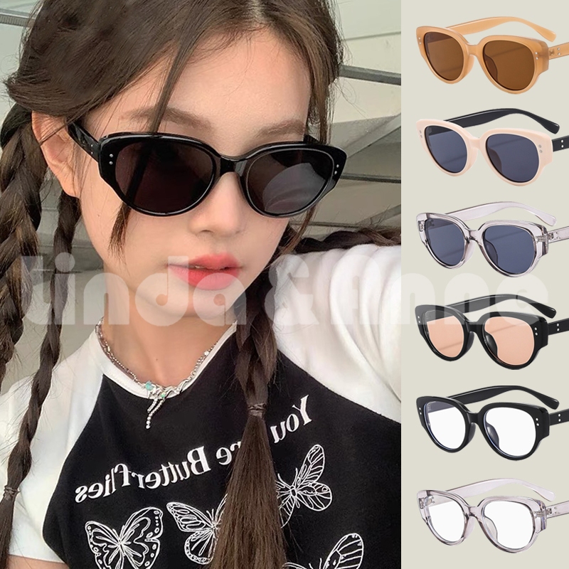 Jual [COD] Kacamata Cat Eye Wanita Pria Anti Uv Frame Bingkai Titik Dua New Fashion Trendy ...