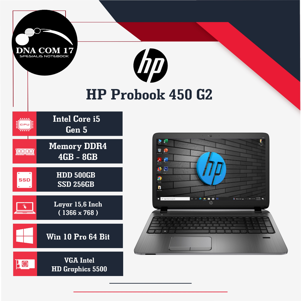 Jual Hp Probook 450 G2 Core i5 | 4GB | Keyboard Numlock | 15 Inch ...