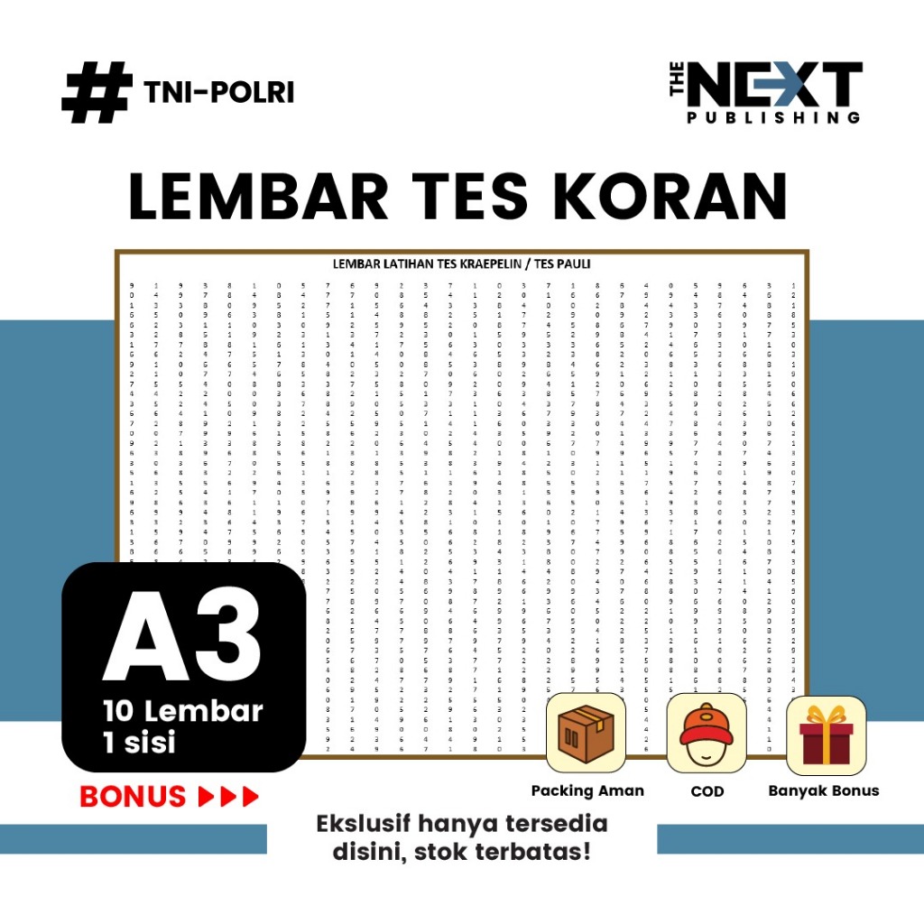 Jual Lembar tes koran/Tes kreapelin/Tes Pauli | Shopee Indonesia