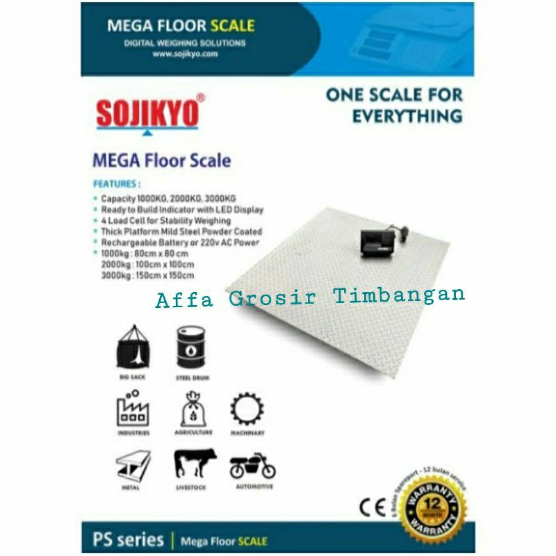 Jual SOJIKYO Timbangan Lantai Digital Gudang Barang 1 Ton Floor Scale ...