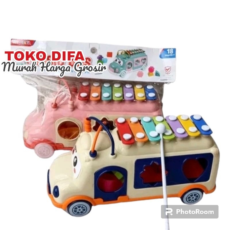 Jual DT Toys- MAINAN EDUKATIF BUS KTG YE 20 / BUS XYLOPHONE MUSIC | Shopee Indonesia