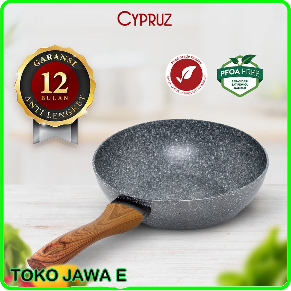 Jual PANCY FRY WOK CYPRUZ GREY MARBLE PAN SERIES /Cypruz Fry Wok Anti Gores Anti Lengket ...