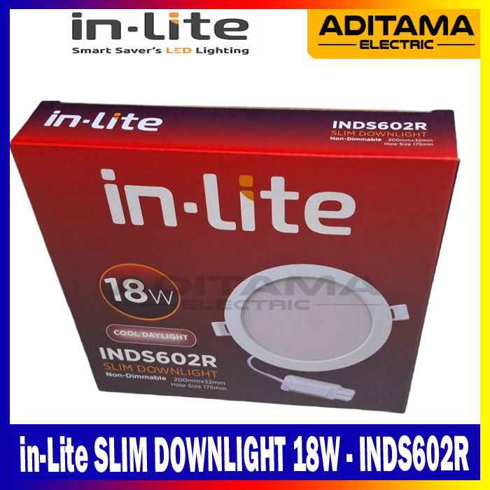 Jual IN-LITE INLITE LAMPU PANEL LED PLAFON SLIM DOWNLIGHT 18 WATT 18W ...