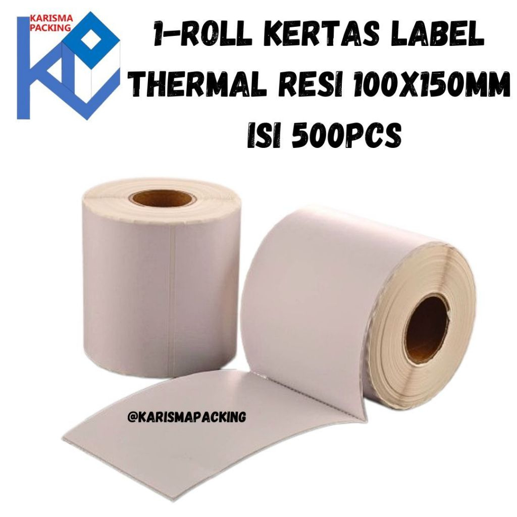 Jual 1ROLL KERTAS PRINTER LABEL THERMAL RESI 100X150MM ISI 500PC ...