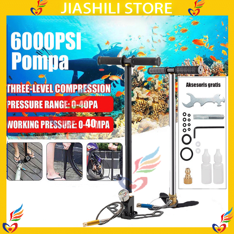 Jual Jiashili pompa pcp barracuda 4 stage manometer 6000 psi stainles steel bonus kupler/Pompa ...