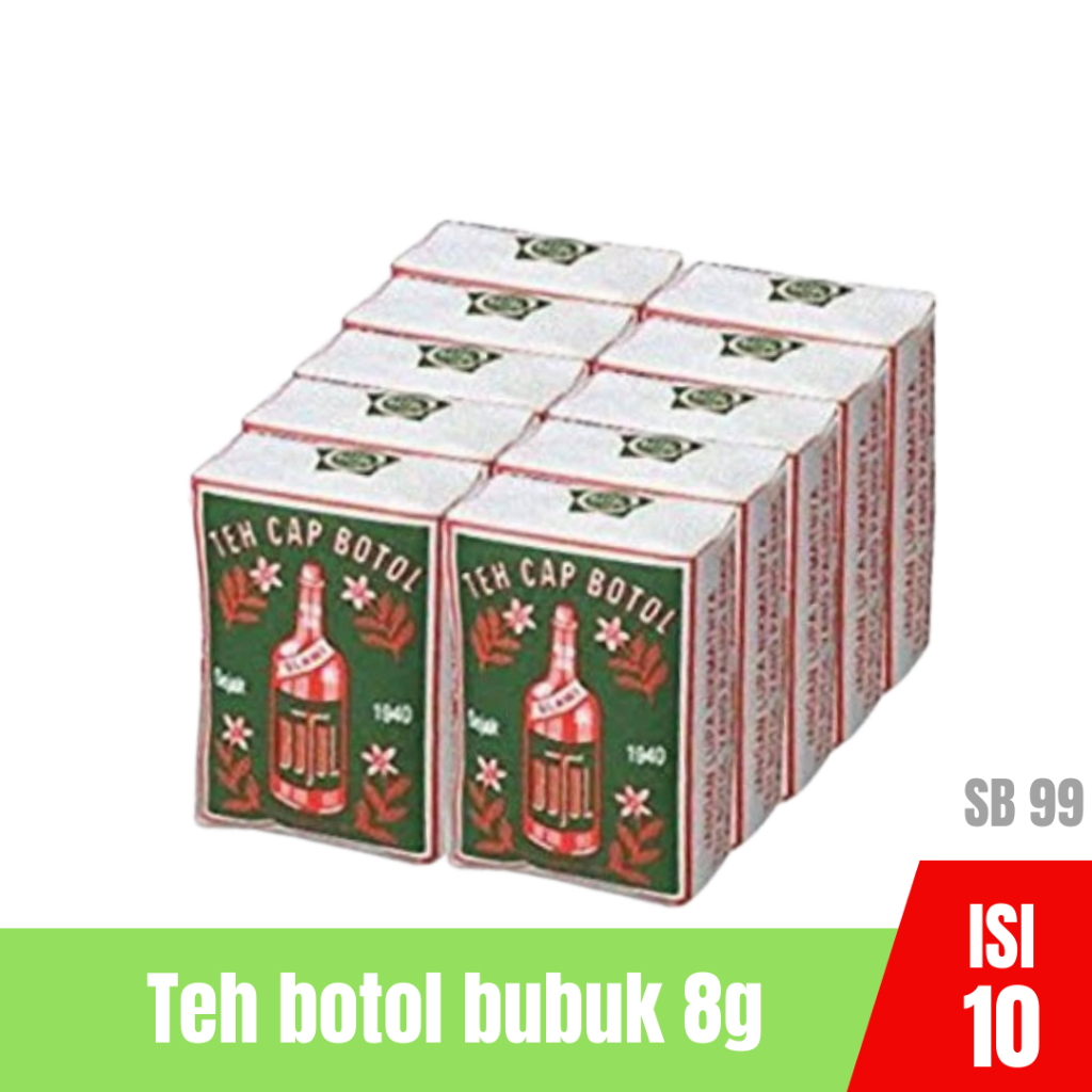 Jual Teh CAP BOTOL HIJAU bubuk 8g pak kecil isi 10pcs | Shopee Indonesia