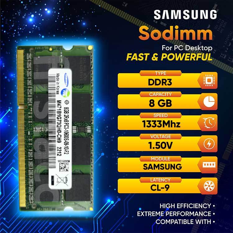 Jual Ram Laptop 8GB DDR3 10600 PC3-10600 Sodimm memory New ori | Shopee ...