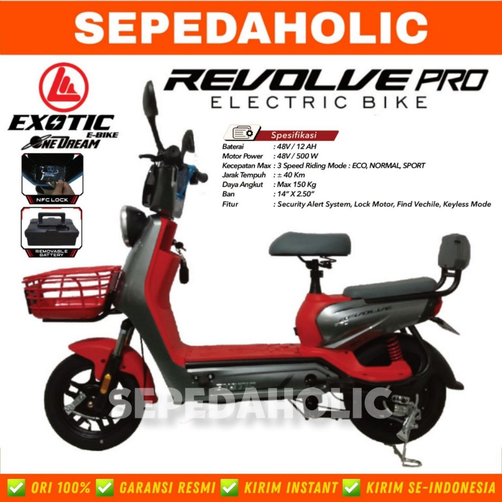 Jual Sepeda Listrik EXOTIC REVOLVE PRO 500 Watt BY PACIFIC Electric E ...