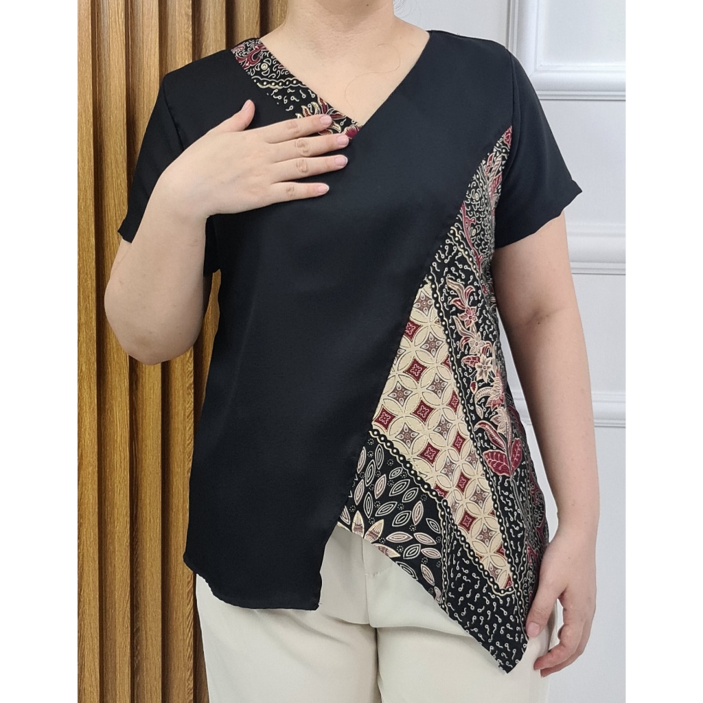 Jual Blouse Batik Wanita Haruku Atasan Jumbo Blus Cewek Model Baru Sise ...